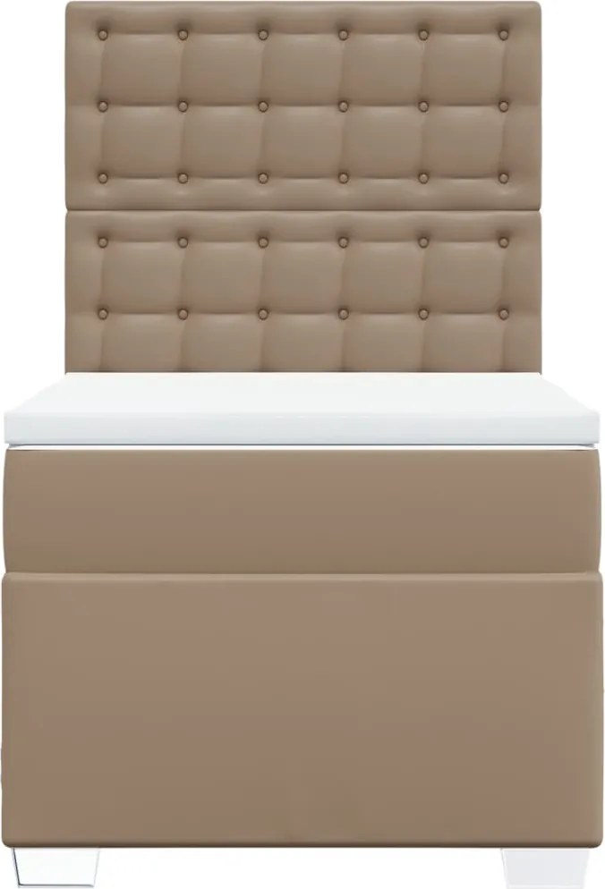 Box spring postel s matrací cappuccino 100x200 cm umělá kůže 3293011