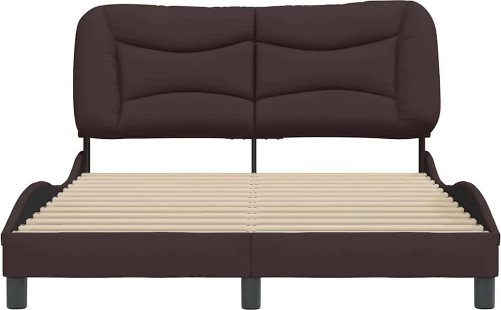 Rám postele bez matrace Hvar tmavě hnědý 140 x 190 cm textil 3207768