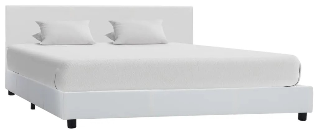 284764 vidaXL Rám postele bílý umělá kůže 120 x 200 cm