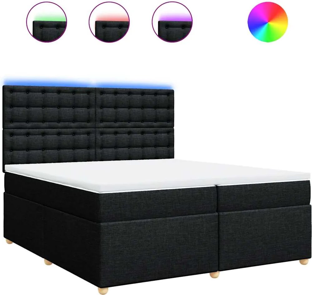 Box spring postel s matrací černá 200x200 cm textil 3293703