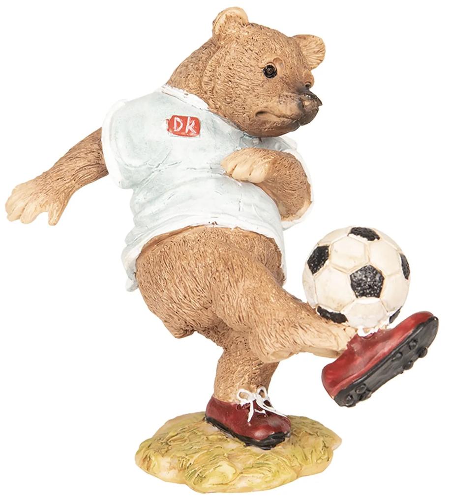 Dekorace Medvěd hrající fotbal - 10*6*10 cm