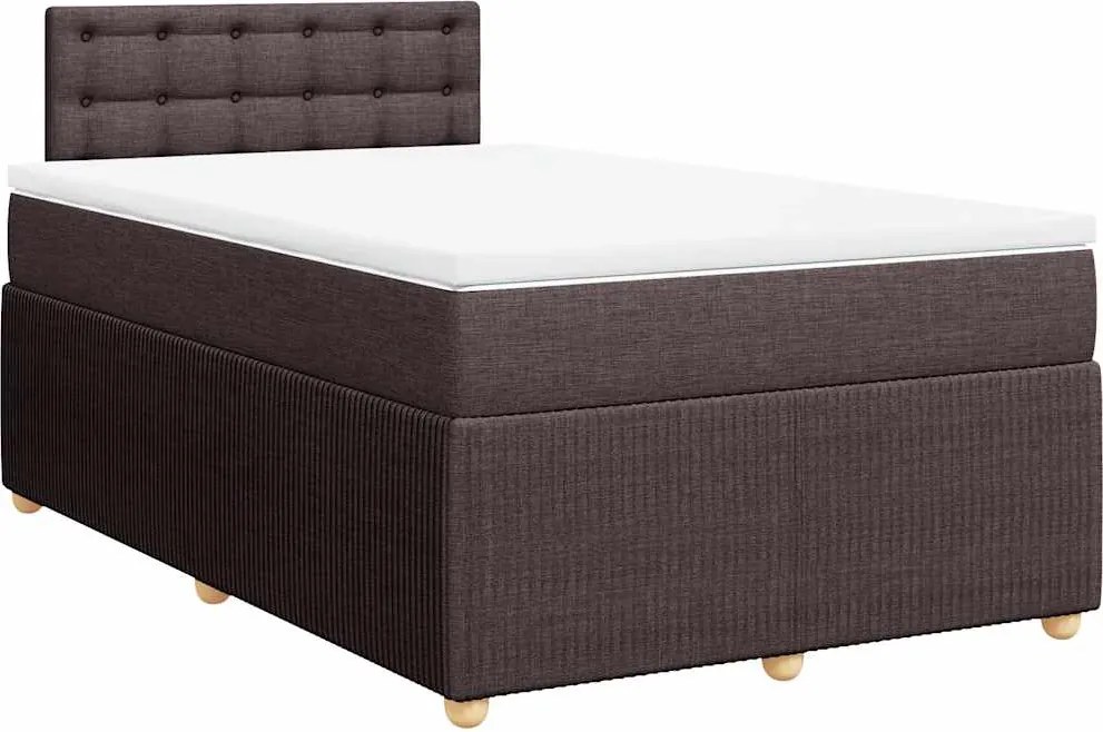 Box spring postel s matrací tmavě hnědá 120x200 cm textil 3289740
