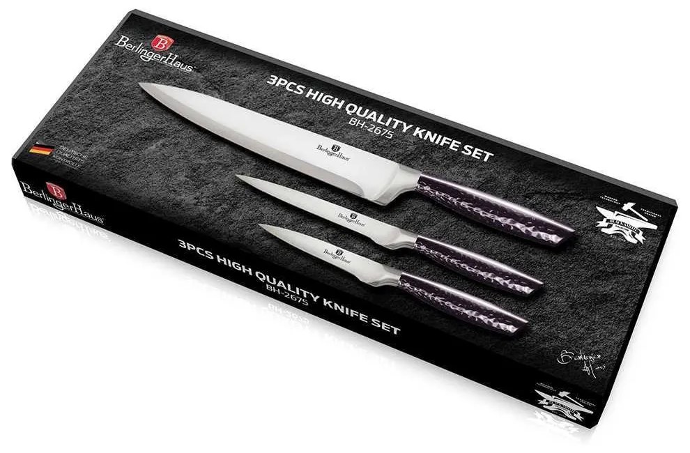 BERLINGERHAUS Sada nožů nerez 3 ks Purple Eclipse Collection BH-2675