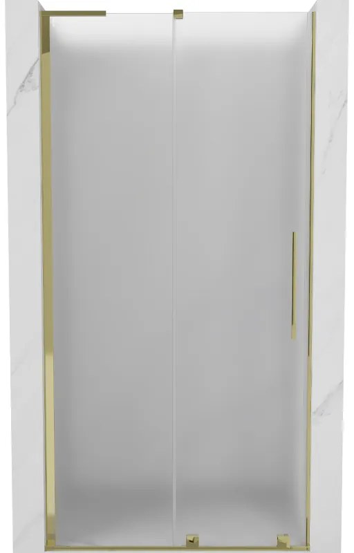 Mexen Velar L, posuvné sprchové dveře do otvoru 100 cm, 8mm sklo námraza, zlatá lesklá, 871-100-003-31-50