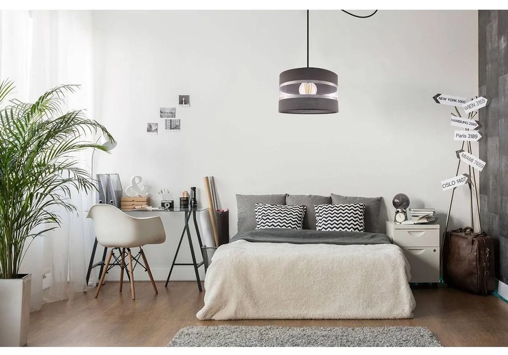 Závěsné svítidlo Elegance Spider, 1x textilní stínítko (výběr ze 3 barev), (výběr ze 2 barev konstrukce), (fi 35cm)