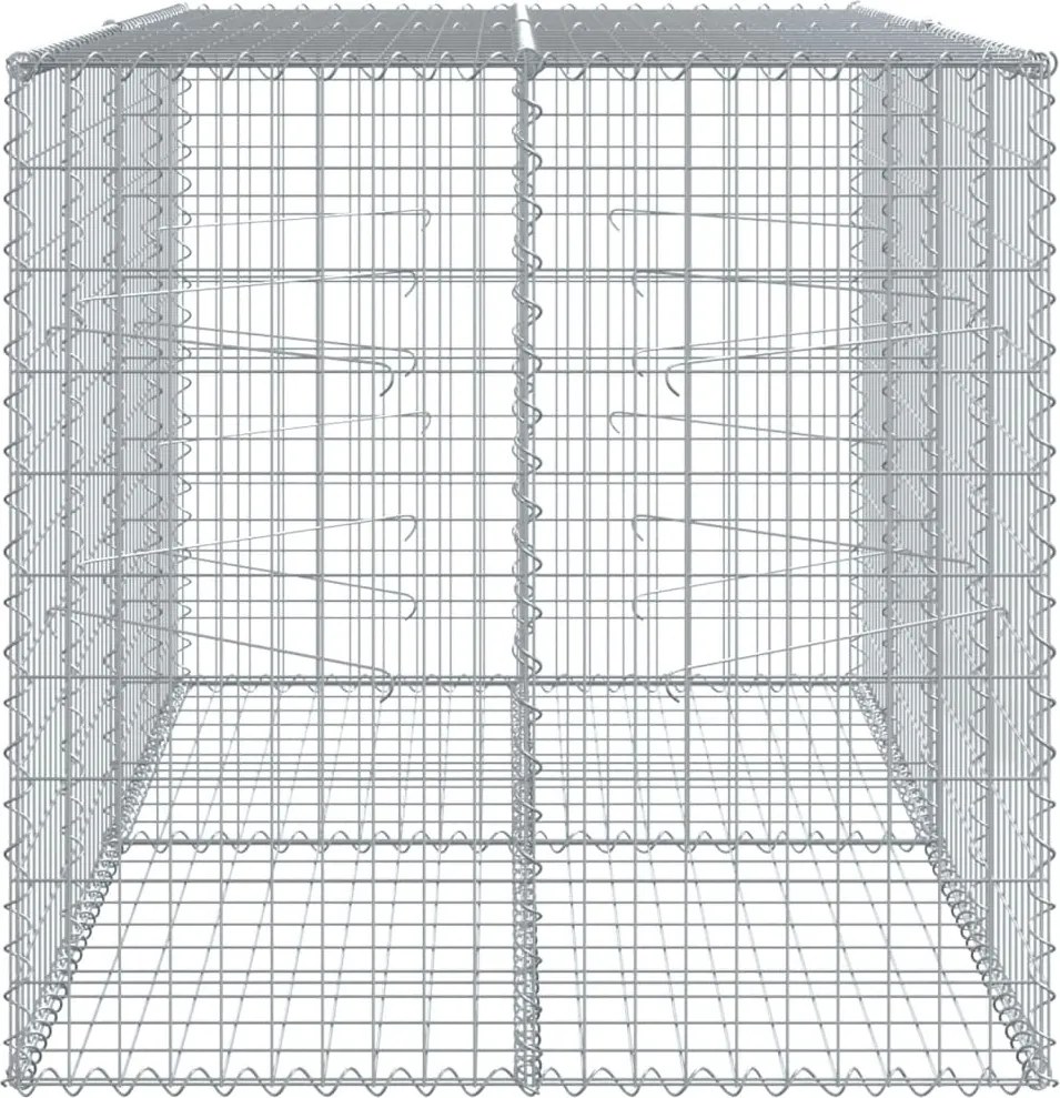 Gabionový koš s víkem 200 x 100 x 100 cm pozinkované železo 3295192