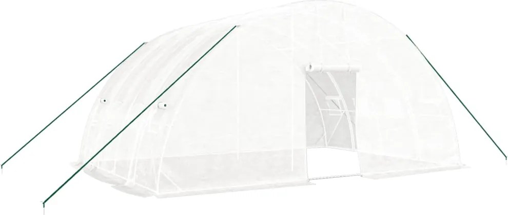 Skleník s ocelovým rámem bílý 24 m² 6x4x2,85 m 3188116