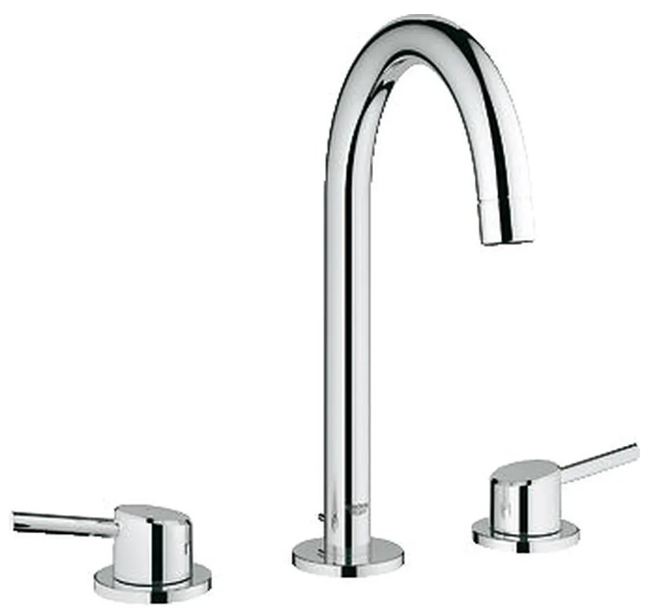 Grohe Concetto - Umyvadlová tříotvorová baterie s odtokovou garniturou, chrom 20216001