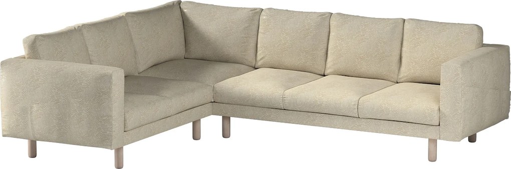 Potah na pohovku IKEA Norsborg rohová 5-místná barva béžová látka lesklé, pletený vzor, vzorované