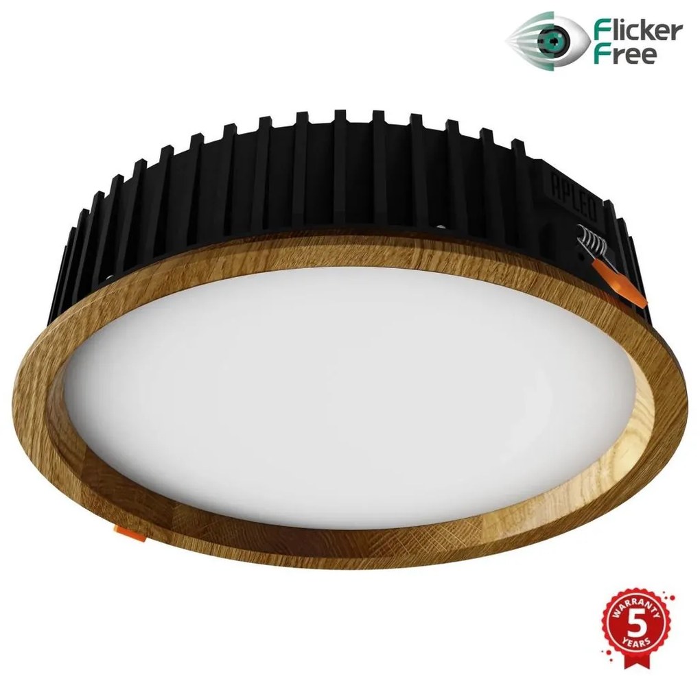 APLED - LED Podhledové RONDO WOODLINE LED/18W/230V 4000K pr. 26 cm dub masiv