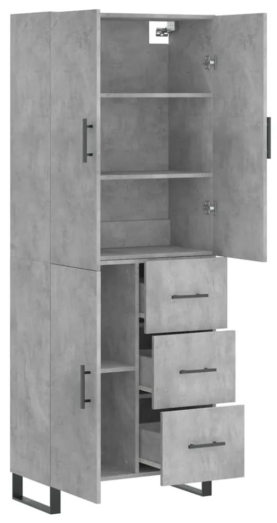 Skříň highboard betonově šedá 69,5x34x180 cm kompozitní dřevo,  3195927