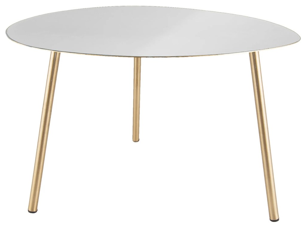 LEITMOTIV Malý bílo zlatý stolek Ovoid