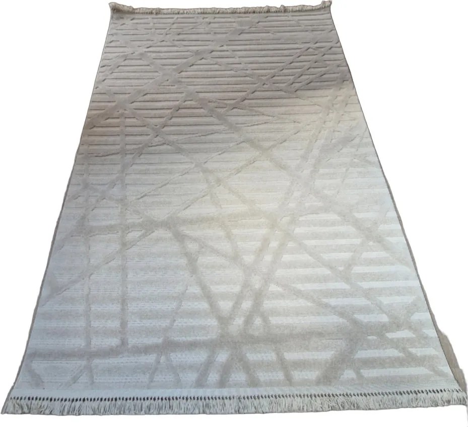 HU Moderní béžový koberec TWIST BEIGE 20294A Rozměr: 60x100 cm