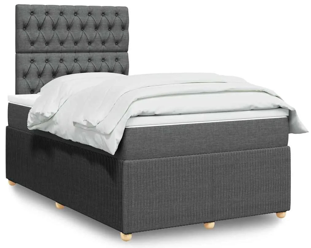 Box spring postel s matrací tmavě šedá 120x190 cm textil 3294303