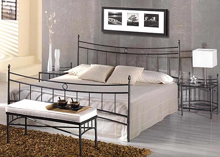 Nábytek ATIKA s.r.o. Kovová postel MARIANA 2 Povrchová úprava: stříbrná RAL 9006, Rozměr: 160 x 200 cm