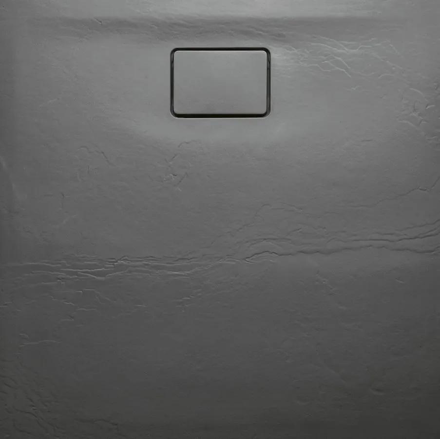 ACORA vanička z litého mramoru, čtverec 90x90x2,7cm, šedá, dekor kámen