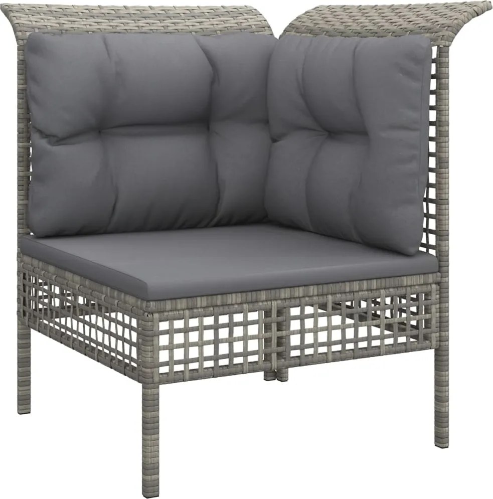 5dílná zahradní sedací souprava s poduškami šedá polyratan 3187522