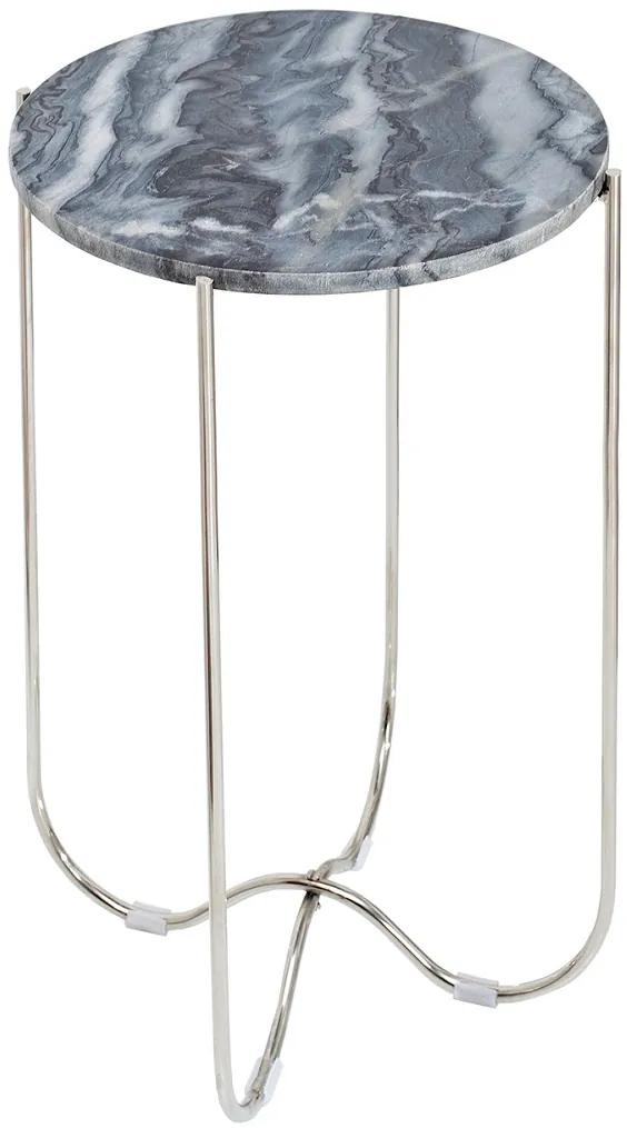 Moebel Living Odkládací stolek Morami 35 cm, šedá/stříbrná