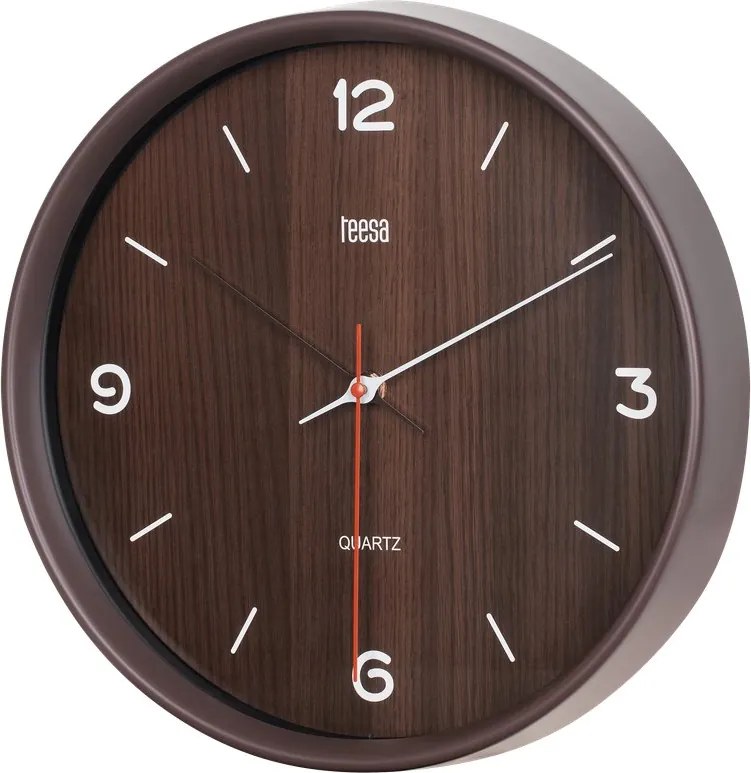 Nástěnné hodiny TEESA TSA0048DB 30cm, imitace tmavé dřevo