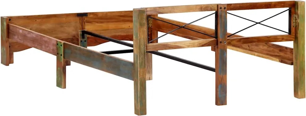 Rám postele masivní recyklované dřevo 140 x 200 cm 247666