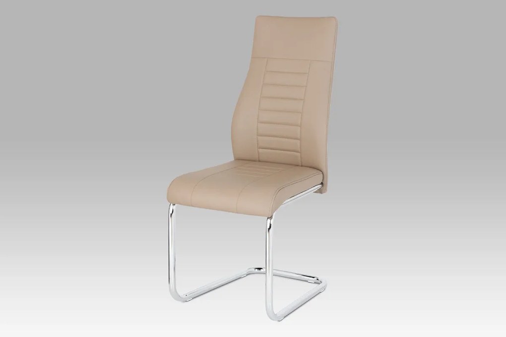Artium Jídelní židle koženka cappuccino / chrom - HC-955 CAP