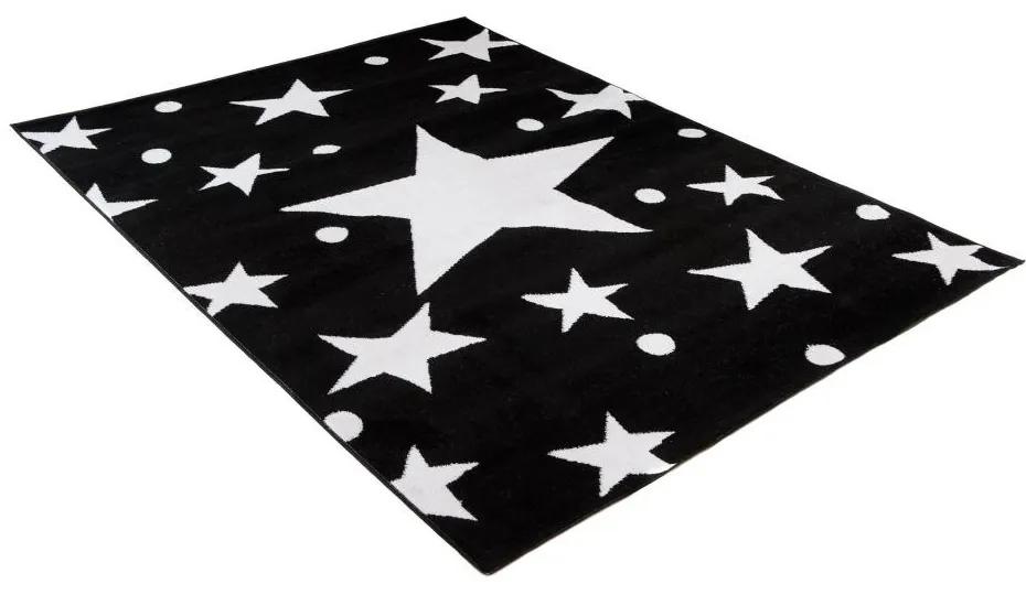 Kusový koberec PP Hvězdy černý 220x300cm