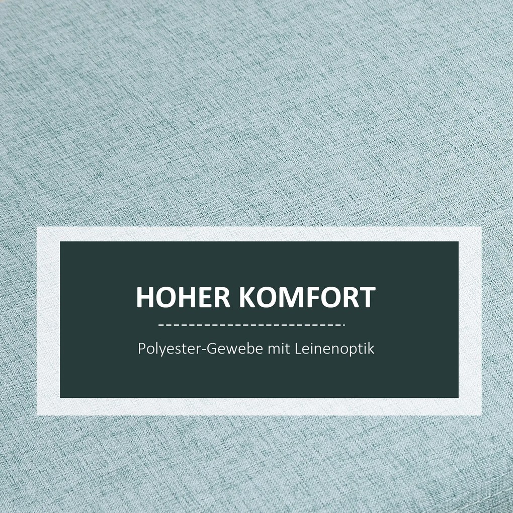 HOMCOM Světle zelená čalouněná lavice s úložným prostorem 110x39x45cm z polyesteru připomínajícího len a kaučukovníku ve skandinávském designu