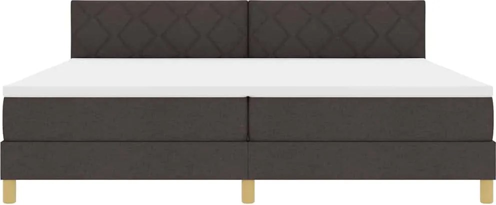Postel s boxspringem s čelo Tmavě hnědá 200 x 200 cm textil 3339024