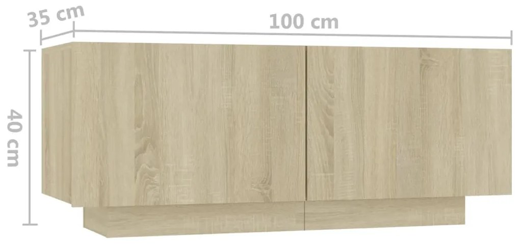 vidaXL Marketos Noční stolek dub sonoma 100 x 35 x 40 cm kompozitní dřevo