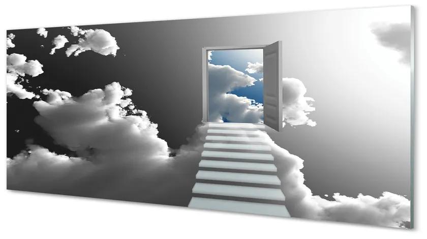 akrylový obraz Schody mraky dveře 120x60 cm