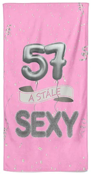 Osuška Stále sexy – růžová (věk: 57, Velikost osušky: 100x170cm)