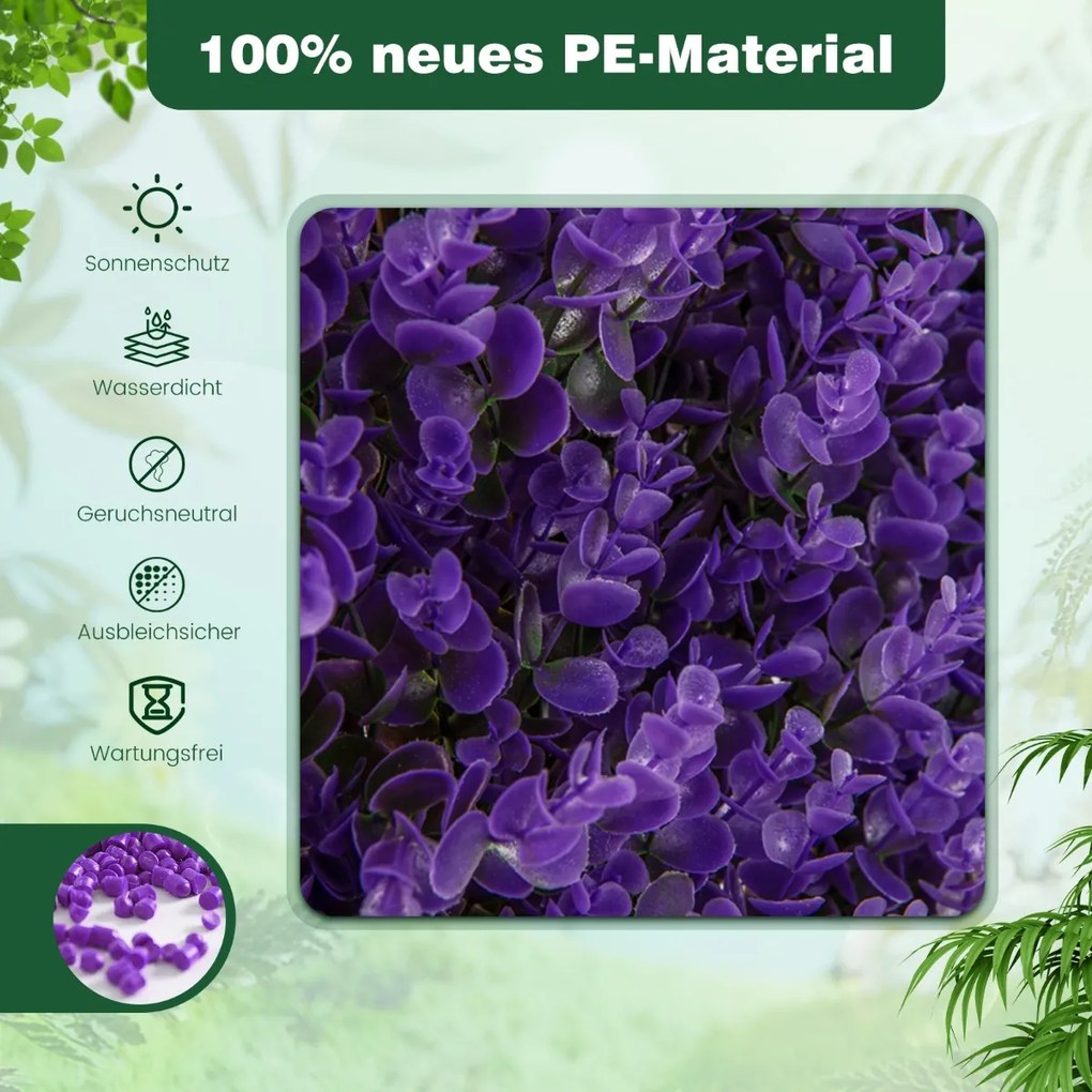 Costway Živé ploty na stěnu rostlin s fialovým eukalyptem, umělé Ivy Garden