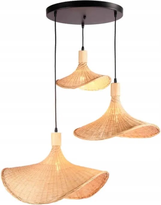 Závěsná lampa Boho ABR-LWS-BH40-3XE27 Abruzzo klobouky japandi béžová