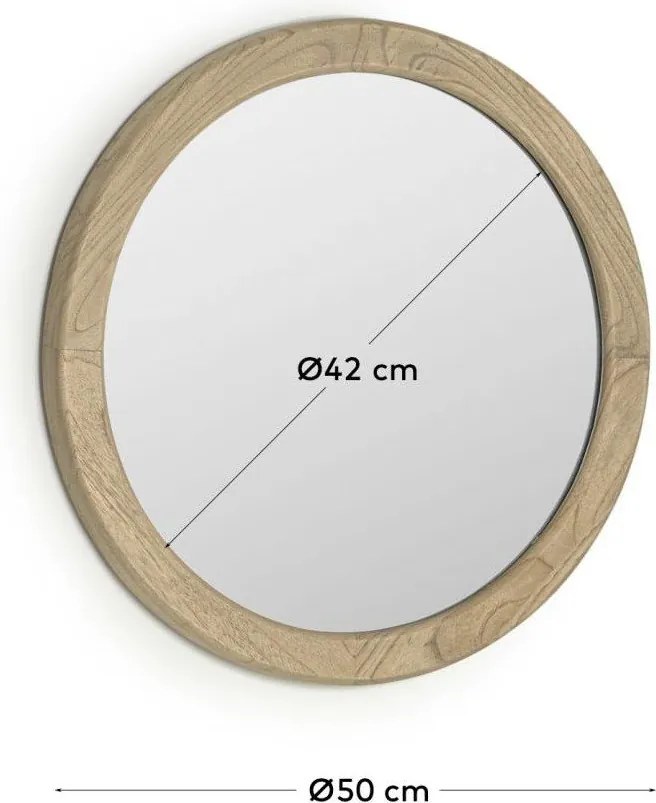 Nástěnné zrcadlo s dřevěným rámem ø 50 cm Alum – Kave Home