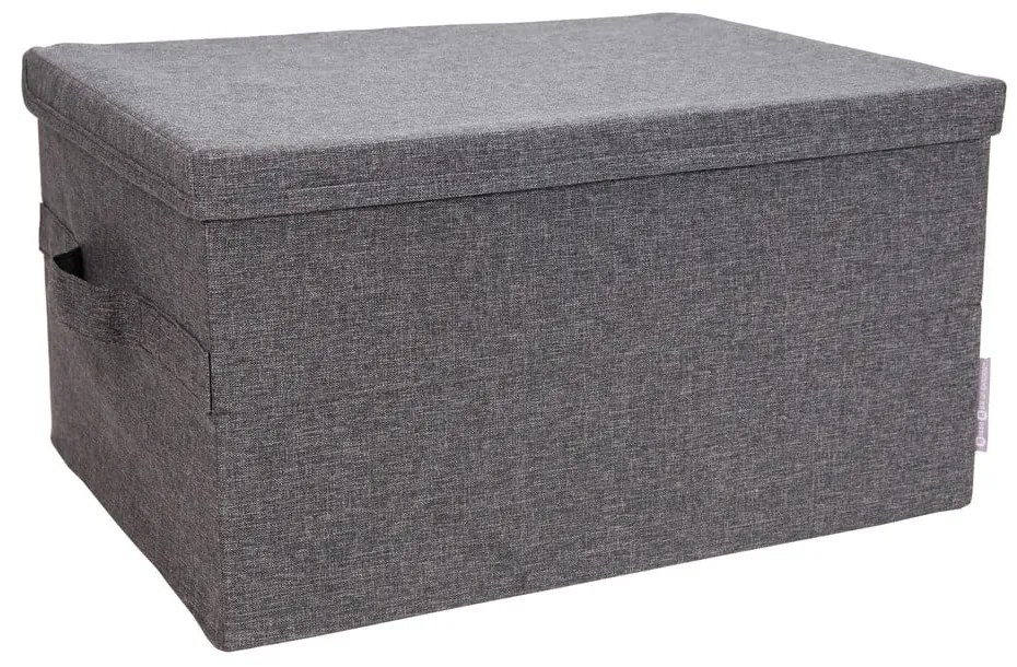 Šedý látkový úložný box s víkem 45x34x25 cm Soft Storage – Bigso