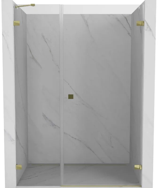Mexen Lunar-B sprchové dveře výklopné pravé 125 cm, transparentní, zlaté - 832S-125-050-50-00-P