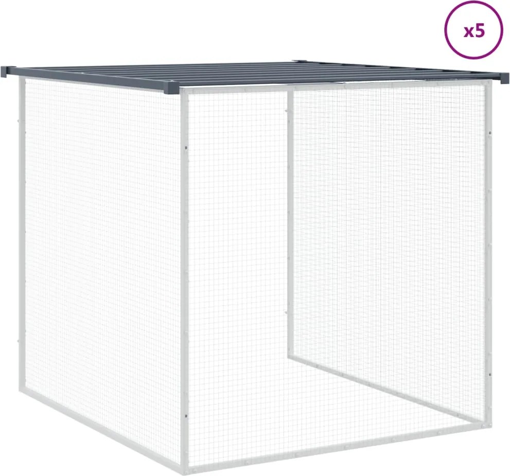 Klec pro kuřata se střechou antracitová 603 x 98 x 90 cm ocel 3189051