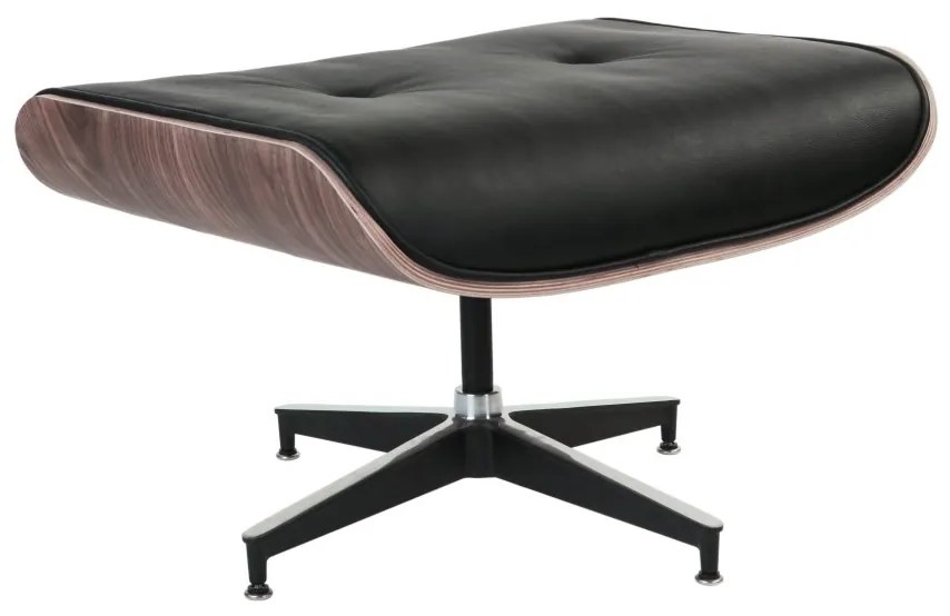 Podnožka Lounge Chair Ottoman, černá, ořech