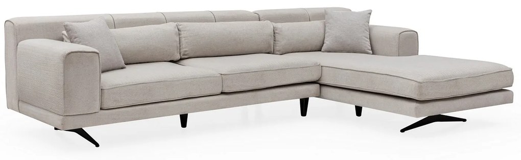 Designová rohová sedačka Caishen 308 cm béžová - pravá