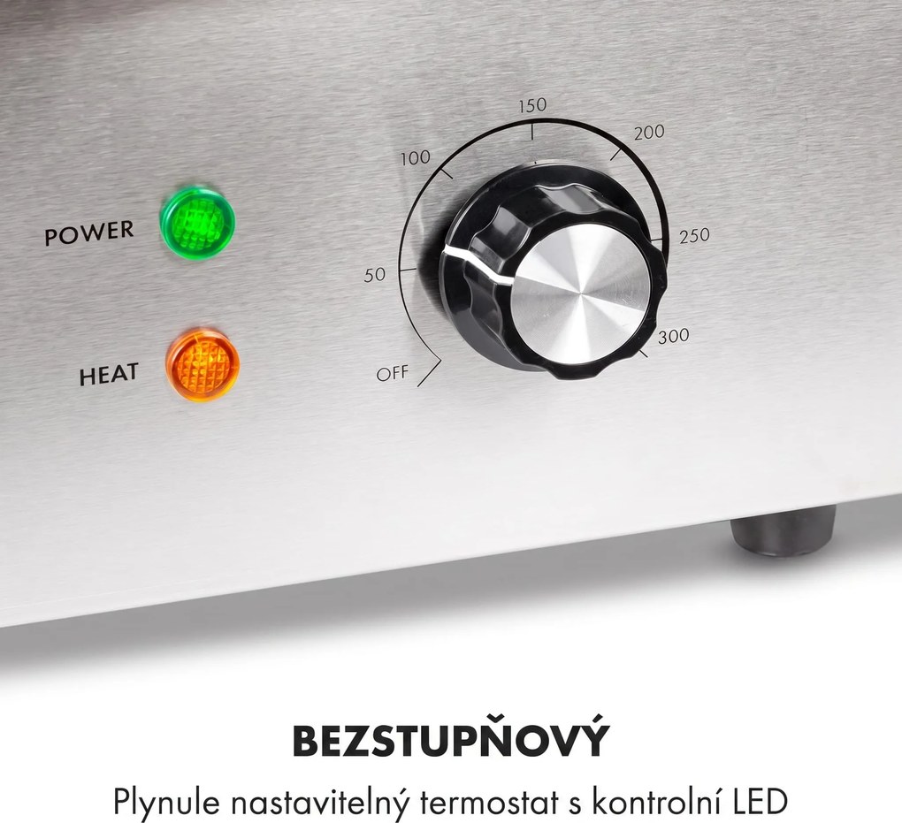 Klarstein Grillmeile 3000G, elektrický gril, 3000 W, 54,5 x 35 cm, hladký