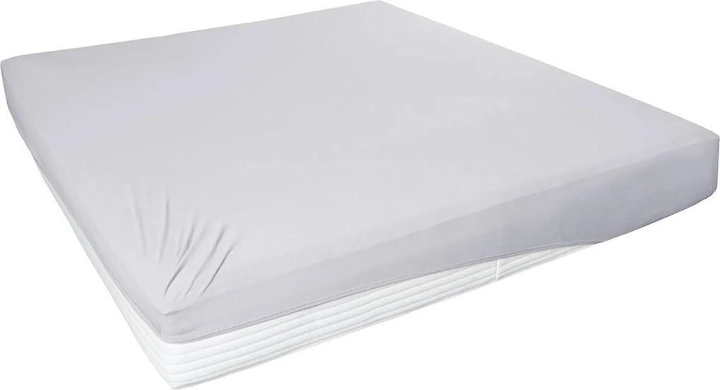 Primera Elastan-Jersey-napínací prostěradlo s gumou po obvodu, 90-200 x 200 cm. (světle šedá, 140-160 x 200 cm)