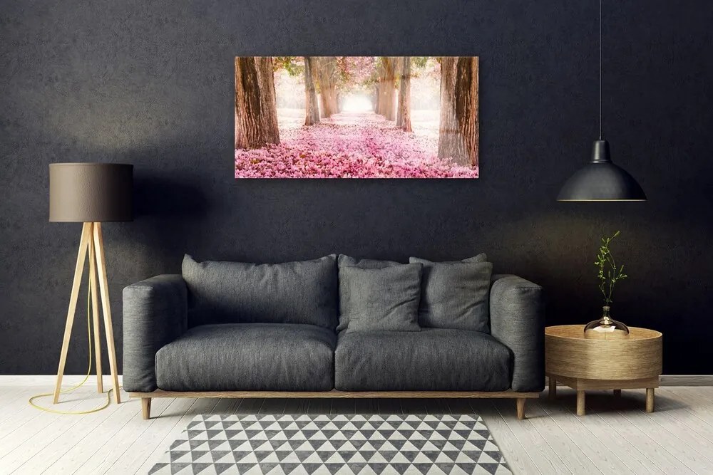 Obraz na skle Strom Růže Květiny Příroda 100x50 cm