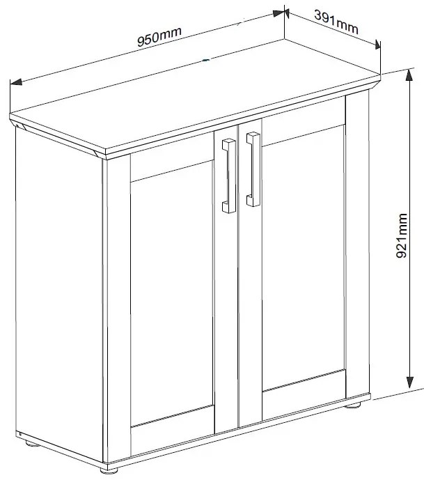 Skříňka Verona, 95 cm, modřín/dub artisan