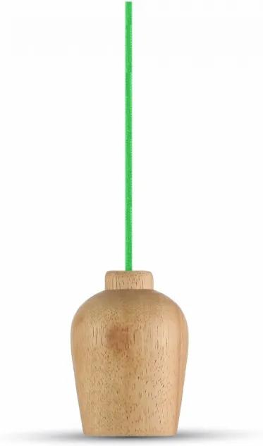V-TAC Kabel s dřevěnou objímkou, zelená barva