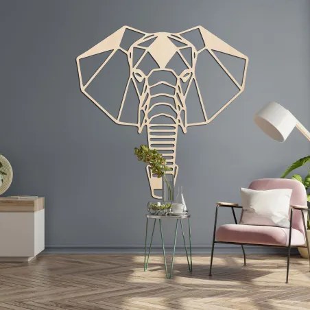 Geometrický slon ze dřeva – nástěnná dekorace na zeď I SENTOP PR0237