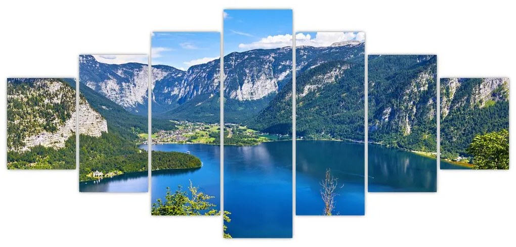 Obraz - Halštatské jezero, Hallstatt, Rakousko (210x100 cm)