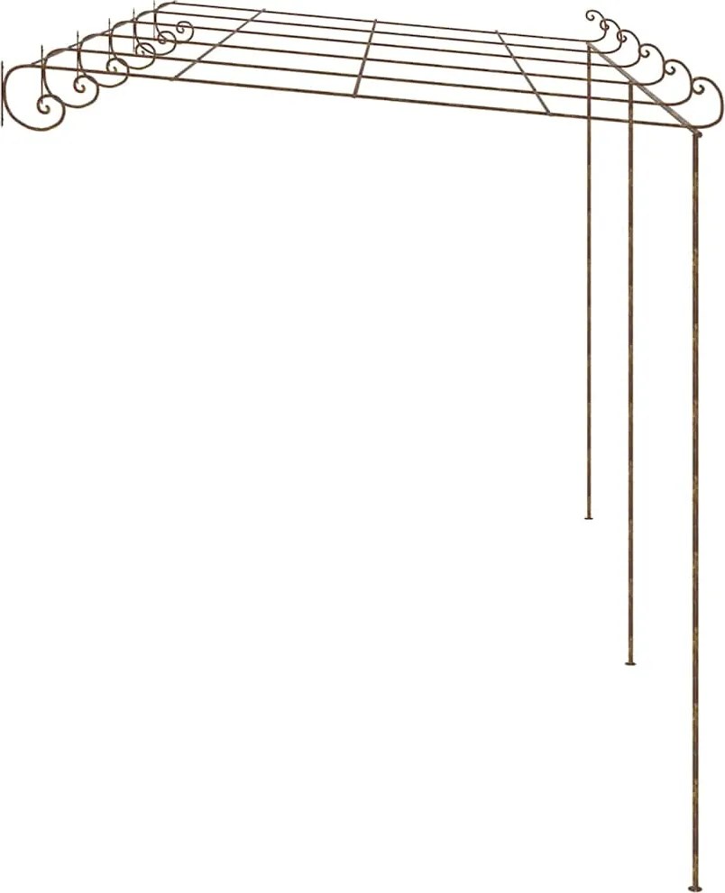 Zahradní pergola hnědá s patinou 6 x 3 x 2,5 m železná 313999
