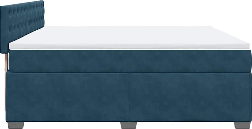 Box spring postel s matrací modrá 200 x 200 cm samet 3288718