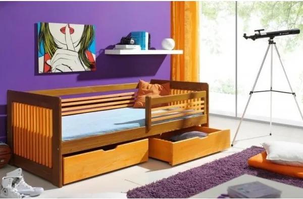 Dětská postel s úložným prostorem KLARIS, masiv borovice MEBLOBED