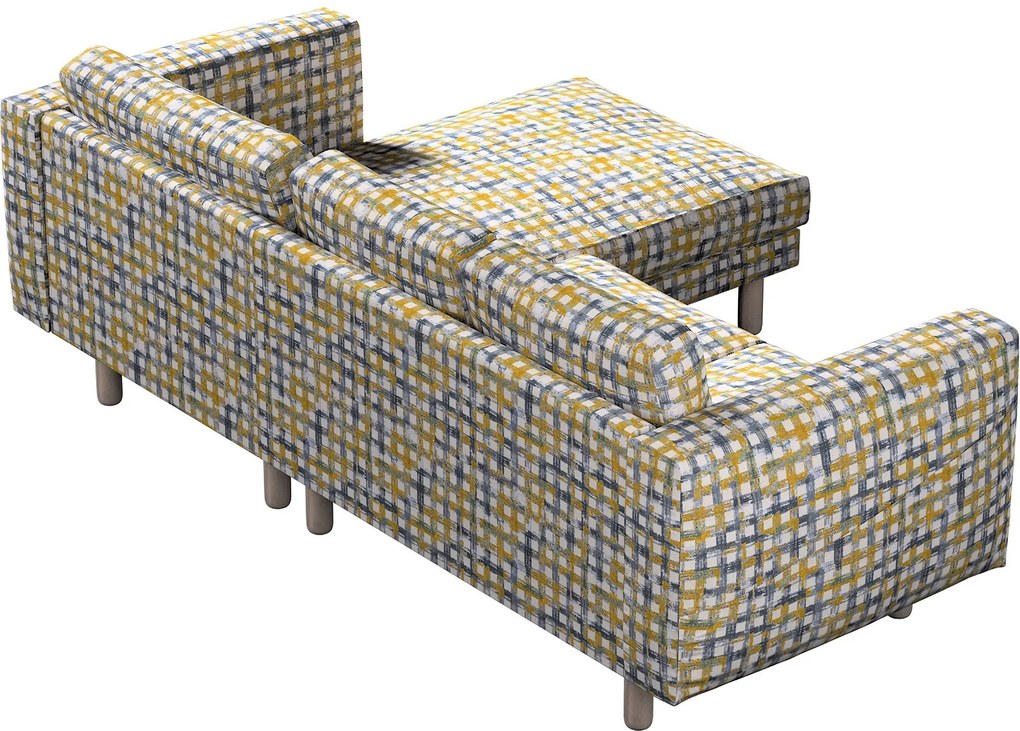 Potah na pohovku IKEA Norsborg 3-místná se šezlongem barva modrá látka pletený vzor, vzorované